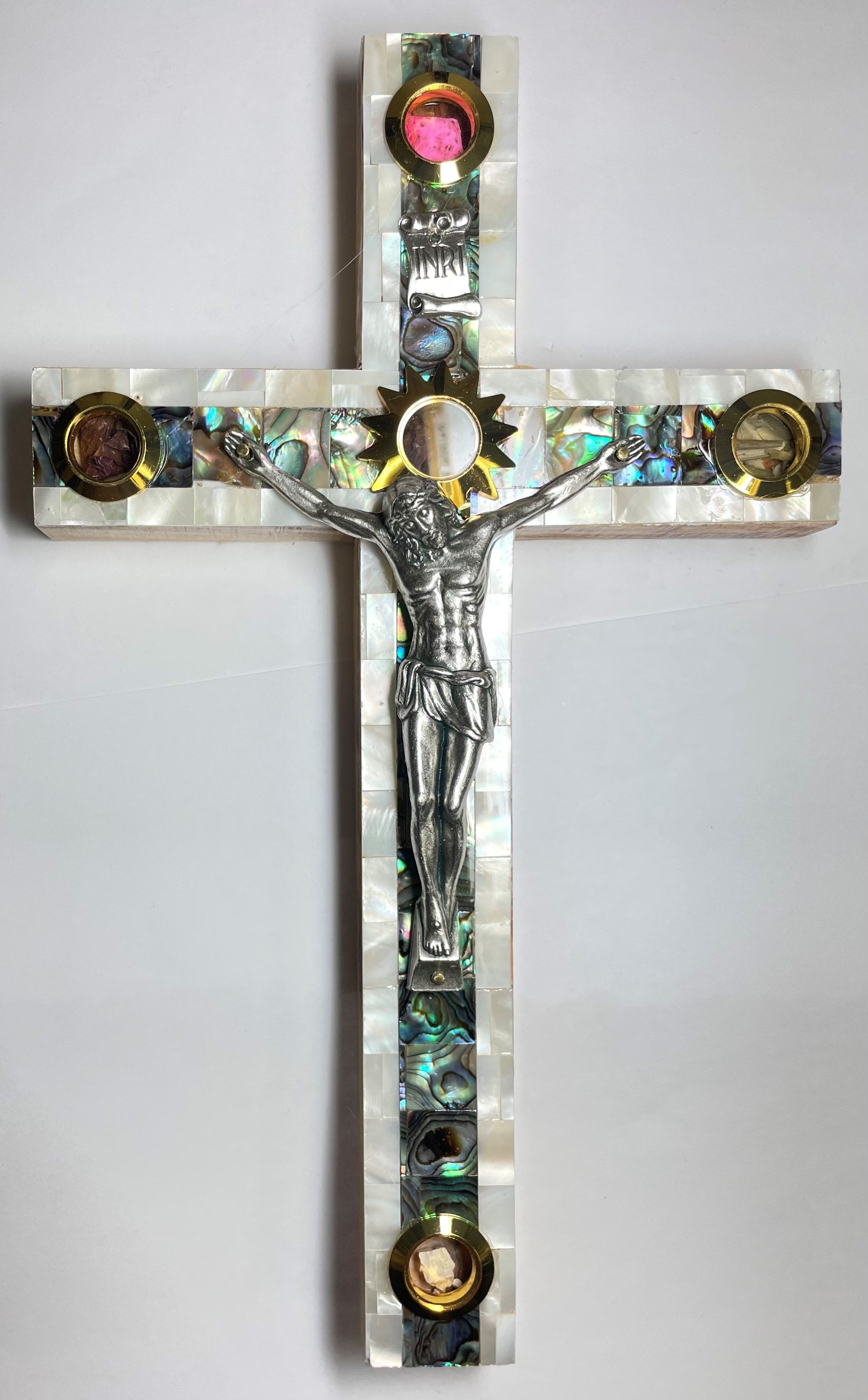 Latin Cross - Mother of Pearl - 20cm | Franciscan Monastery of the Holy ...